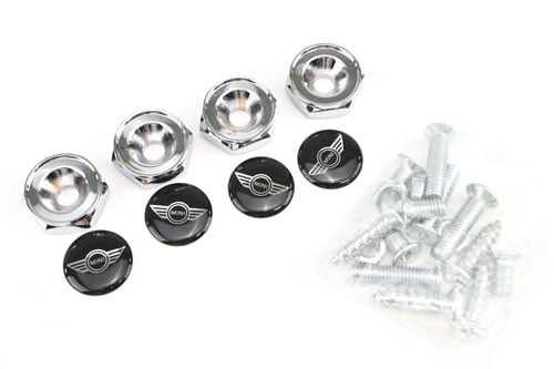 MINI Cooper License Plate Frame Mounting Hardware Cover Accent Kit of 4 ...